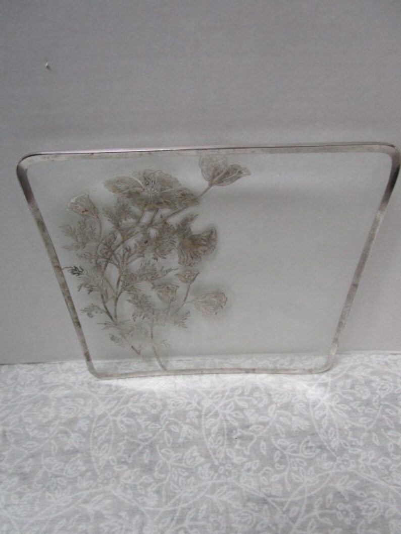 Vintage Plate Sterling Silver Overlay Crystal Flanders - Etsy
