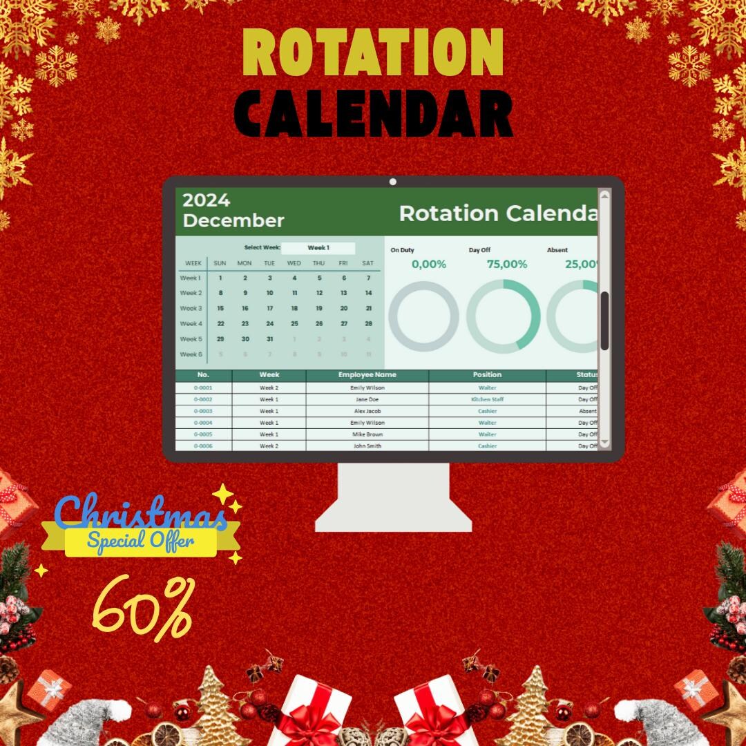 Editable Rotation Calendar Template Weekly Rotation Schedule Management ...