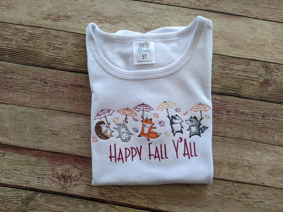 Happy Fall Shirt for Kids, Autumn Woodland Animals Shirt - Etsy