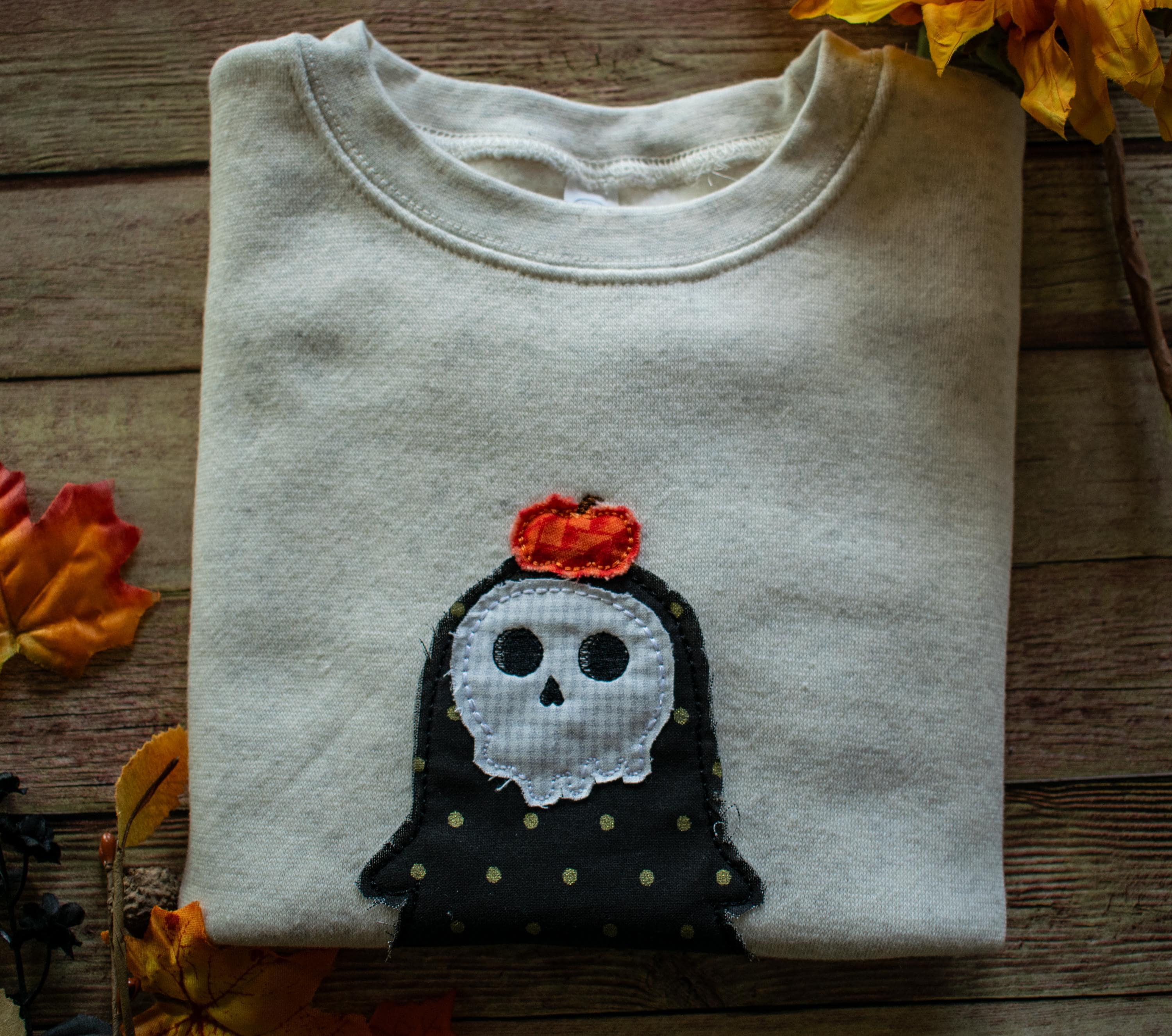 Pumpkin Top Ghost Appliqued Sweatshirt, Spooky Sweet Ghost Sweatshirt ...
