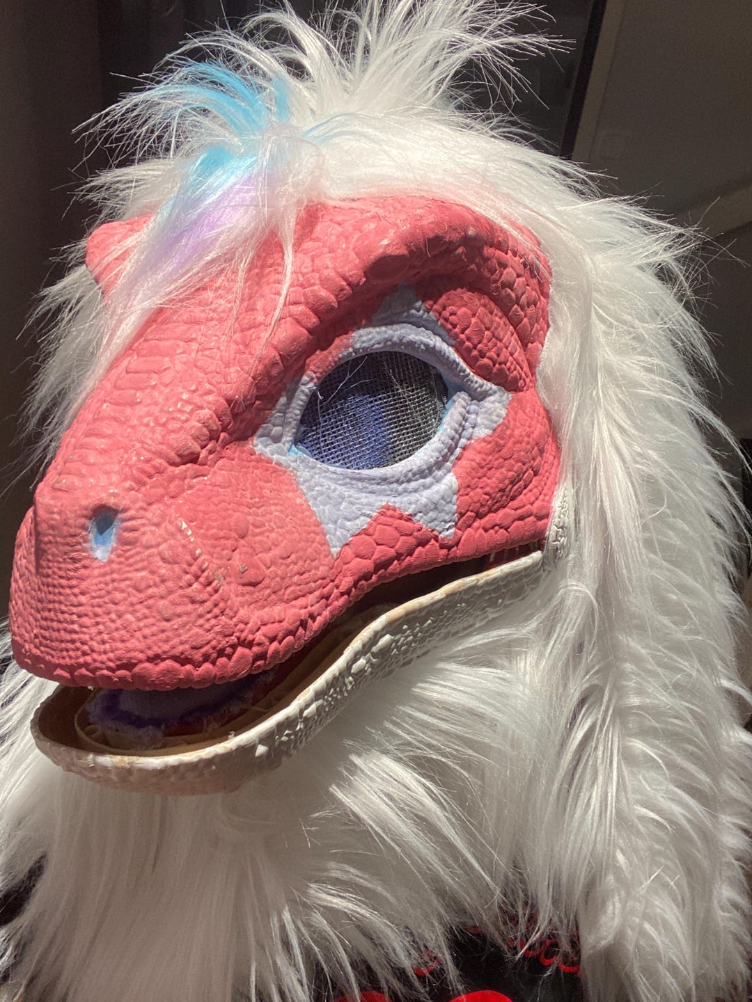Purple and White Fursuit Dinomask Premade Bunny - Etsy