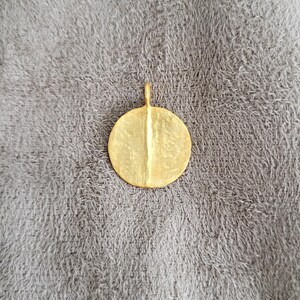 24k Gold Disc Pendant, Pure Gold Necklace, 24k Gold Handmade Jewelry - Etsy