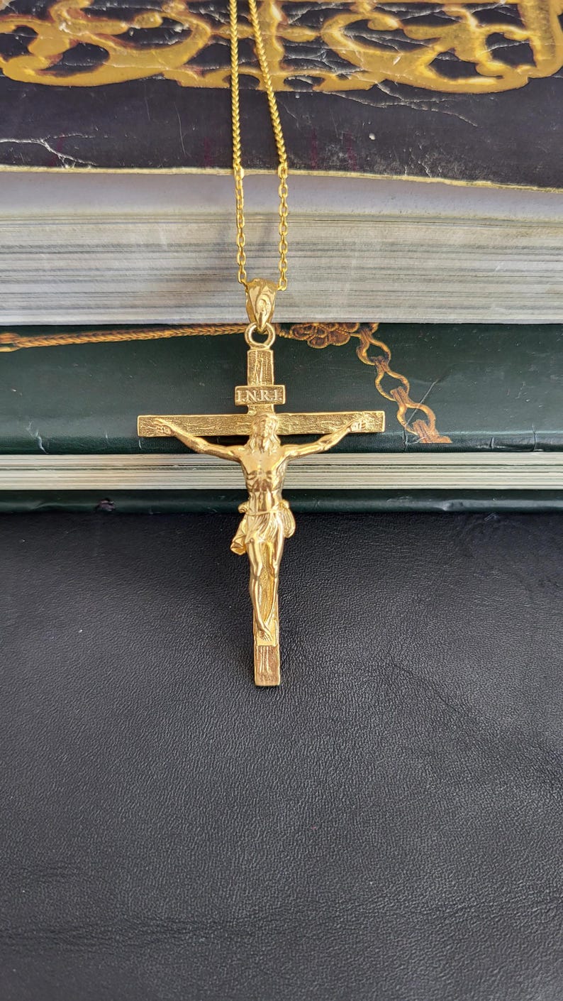 3D Jesus Christ Cross Gold Pendant, 10k 14k 18k Solid Gold Jewelry ...