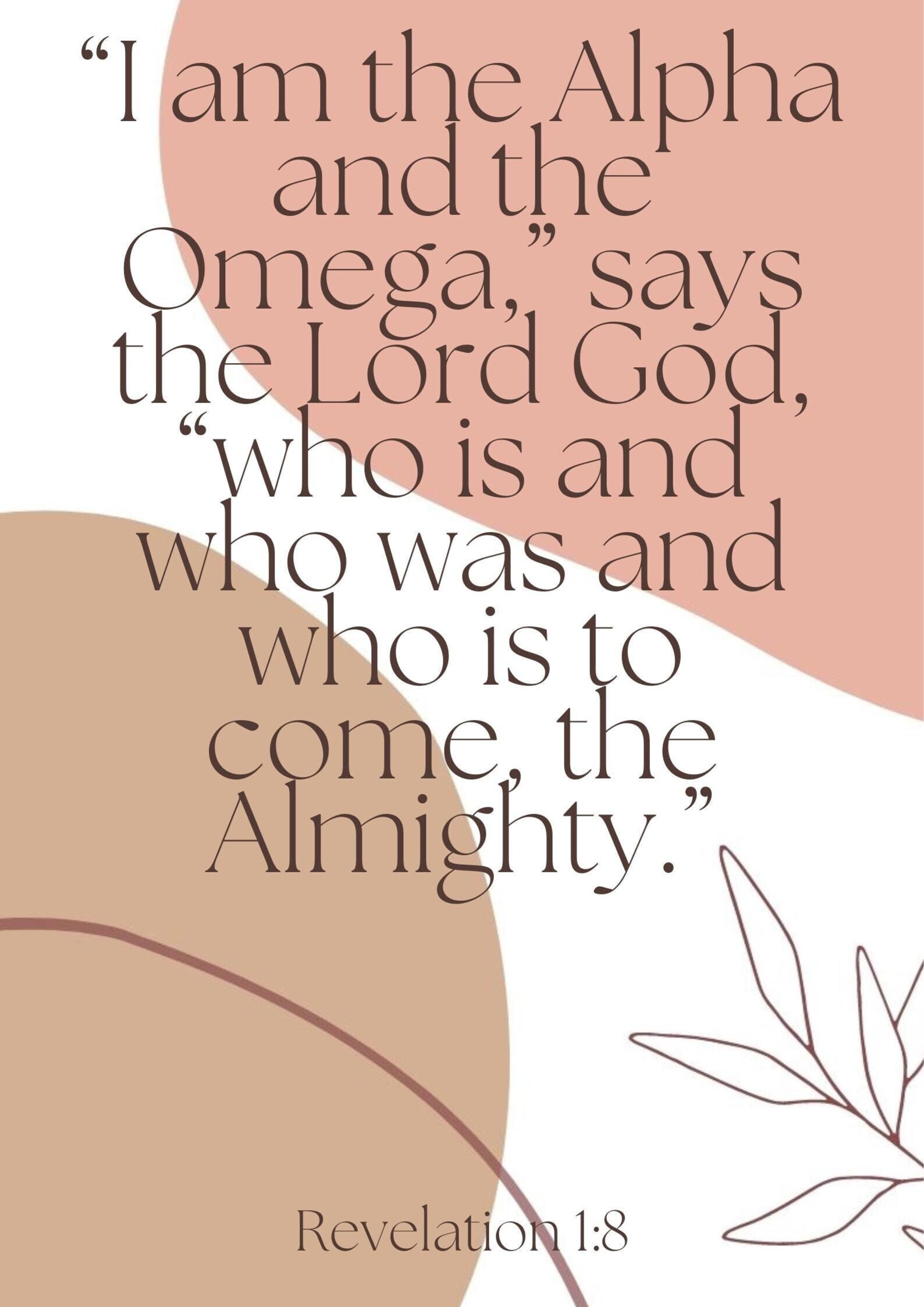 Alpha and Omega Bible Verse Poster Revelation 1:8 Alpha and Omega Sign ...