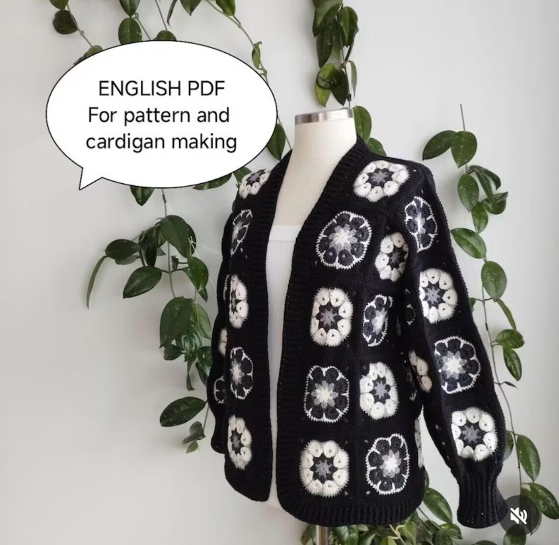 Pattern Pdf, Cardigan Pdf, African Flower Cardigan, Granny Square ...
