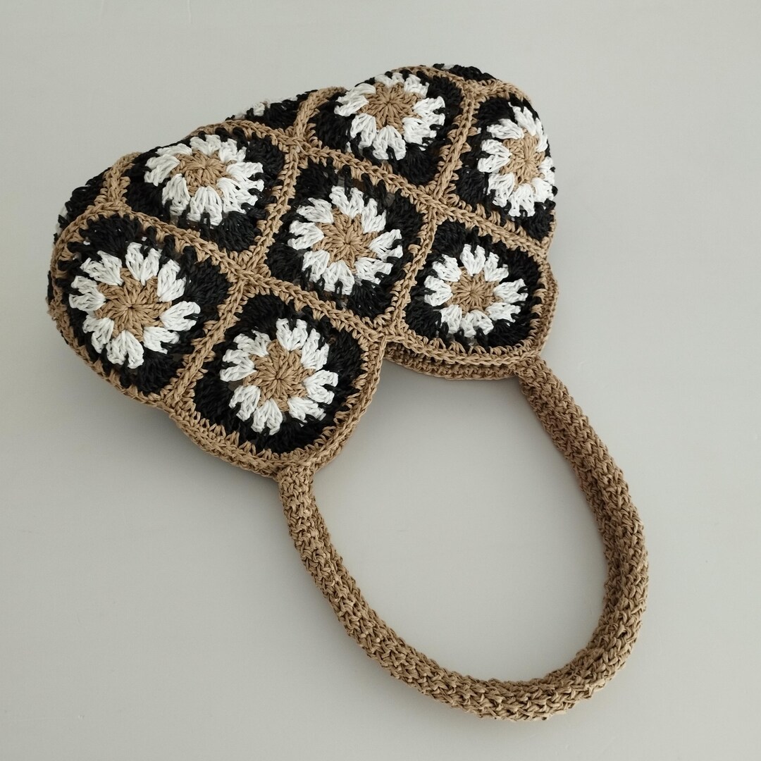 Crochet Paper Rope Shoulder Bag PDF | Step-by-step Photo & Video ...