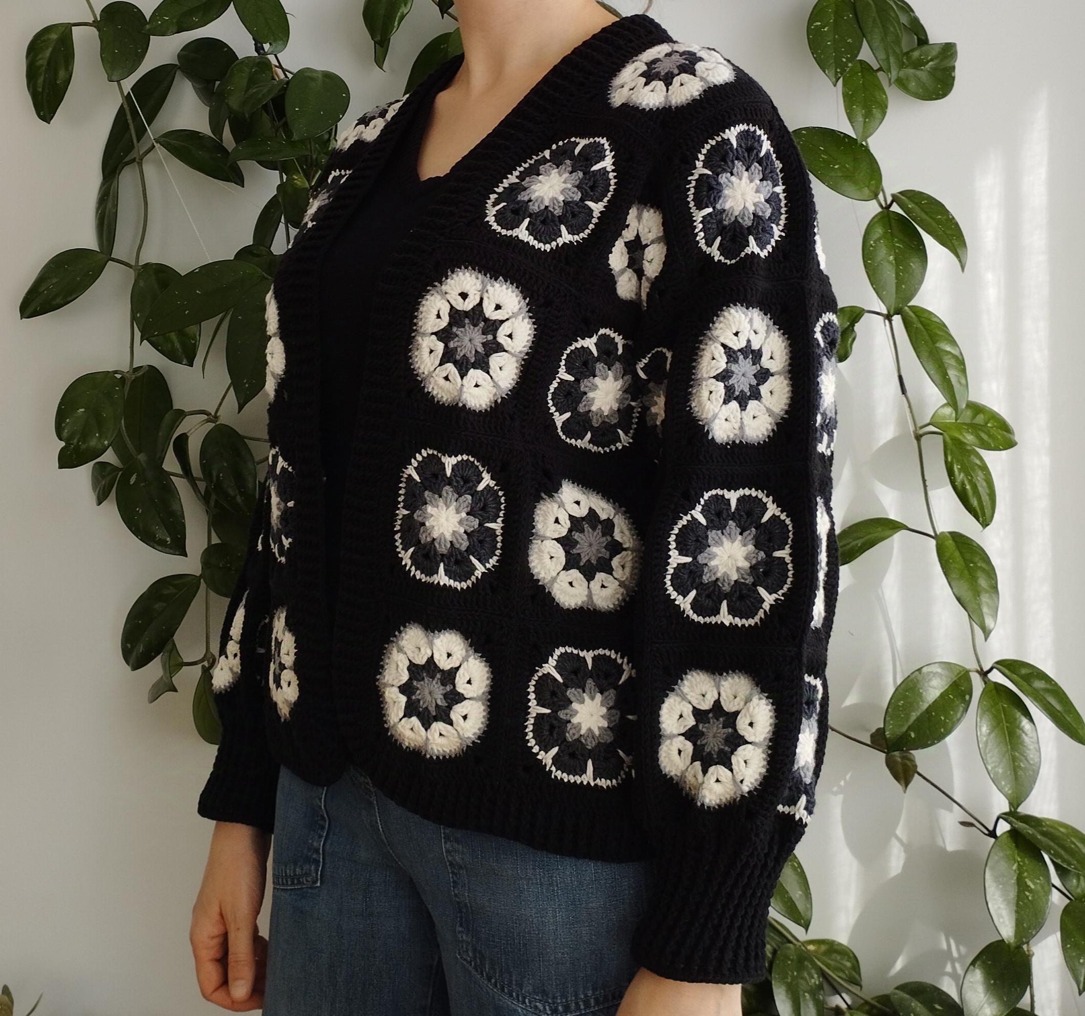 Pattern Pdf, Cardigan Pdf, African Flower Cardigan, Granny Square ...