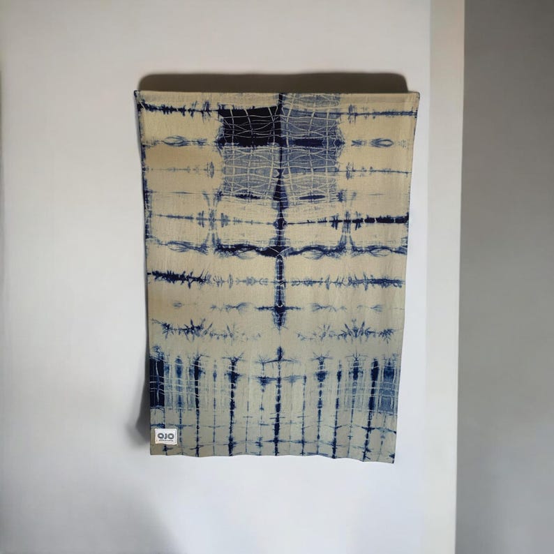 Wall Hanging Shibori Art , Hand Made 100% Cotton Wall Art for Hang ...