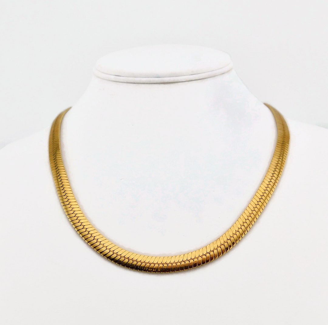 1980s MONET Gold Tone Snake Bone Necklace. - Etsy