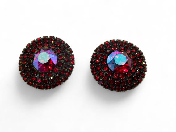 Gorgeous WEISS Bronze tone Plating Red and AB Red Rh… - Gem