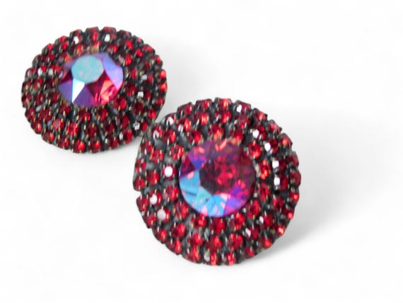 Gorgeous WEISS Bronze tone Plating Red and AB Red Rh… - Gem