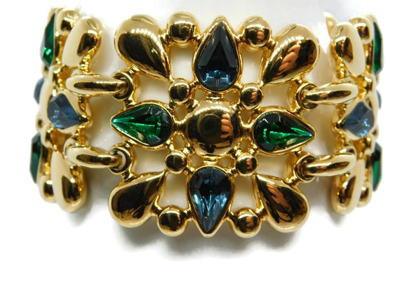 Vintage Sandra Burrow Miller Gold tone Bracelet with… - Gem