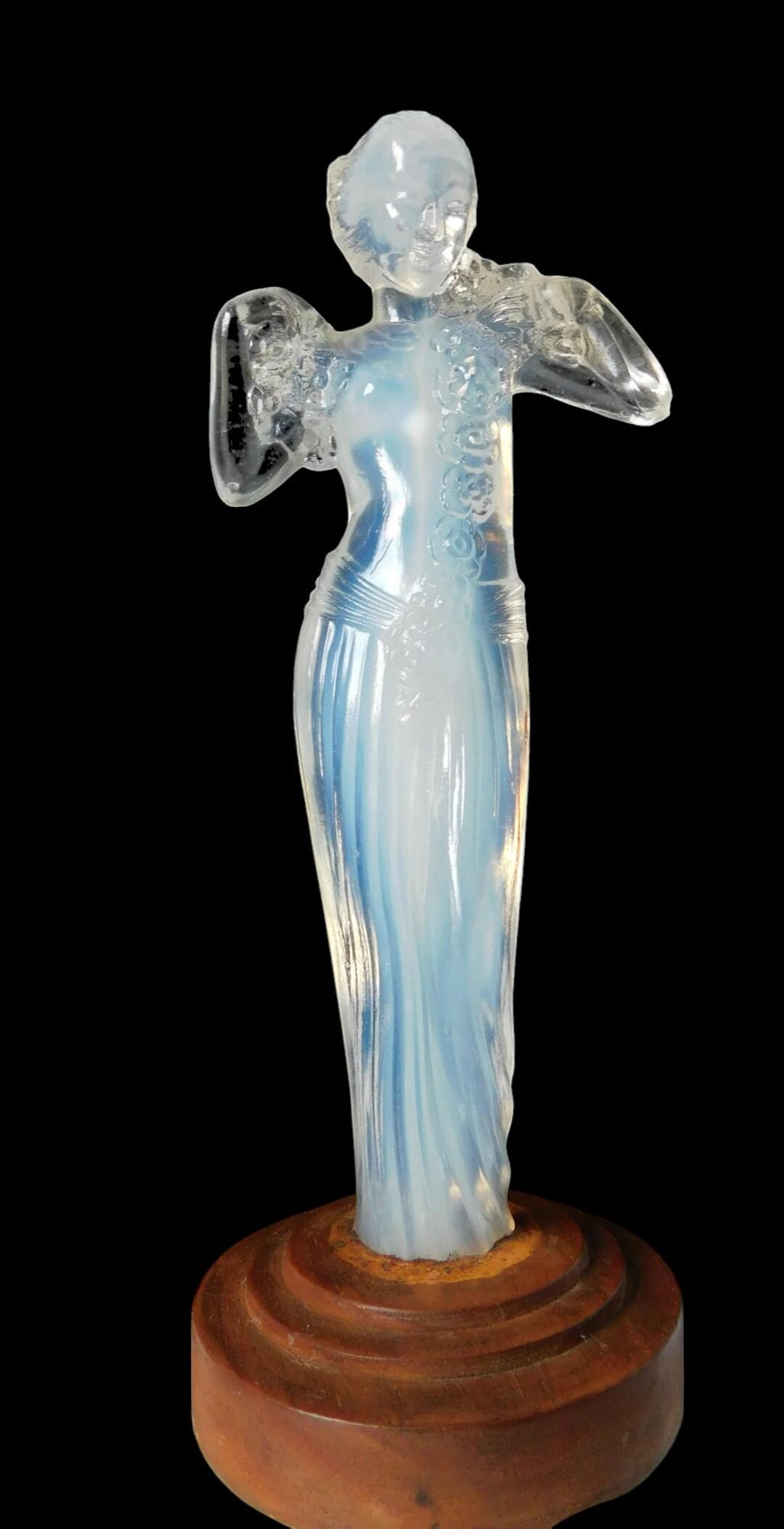Beautiful Art Deco Opalescent Glass Lady Figurine. 8.75 Inches - Etsy