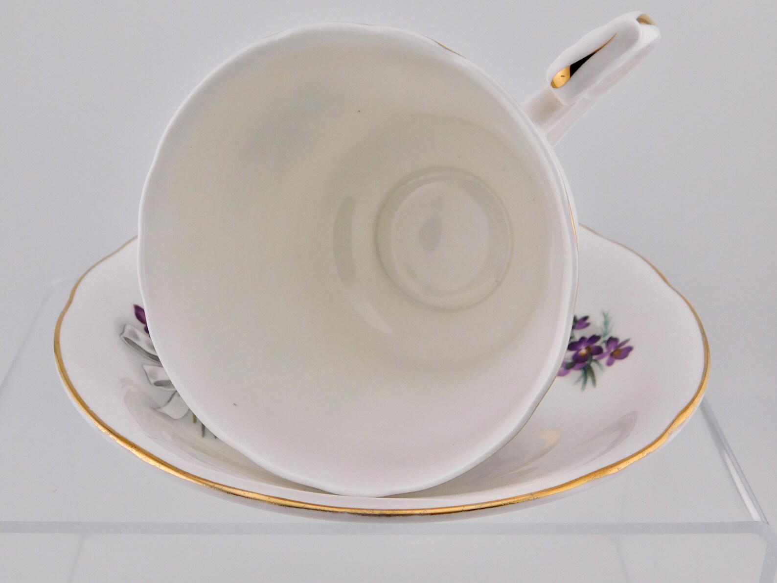 Vintage LIVERPOOL ROAD Pottery Violets and Bow Teacup and Saucer ...