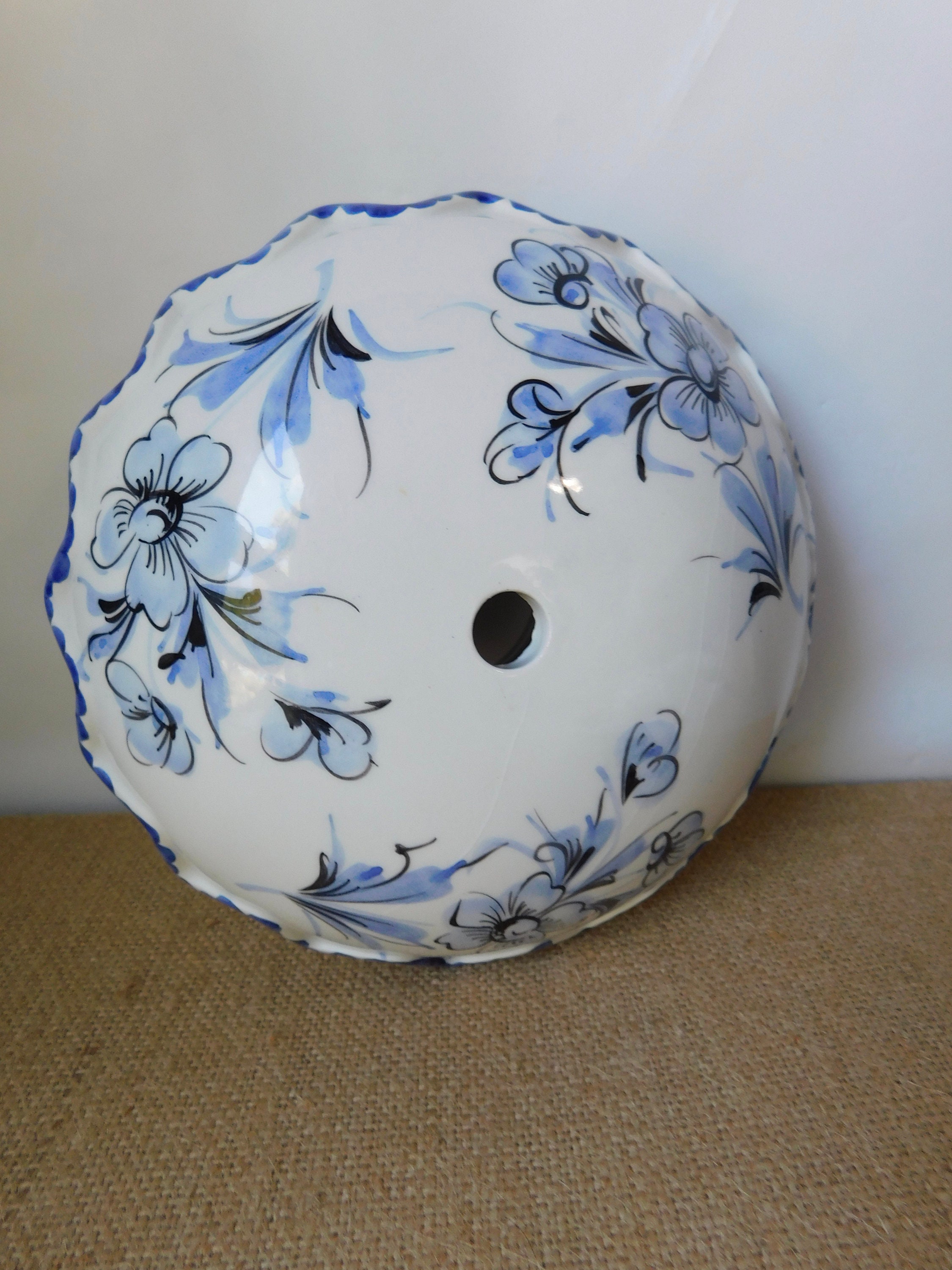 Vintage ITALIAN Hand Painted Delft Blue Floral Porcelain - Etsy UK