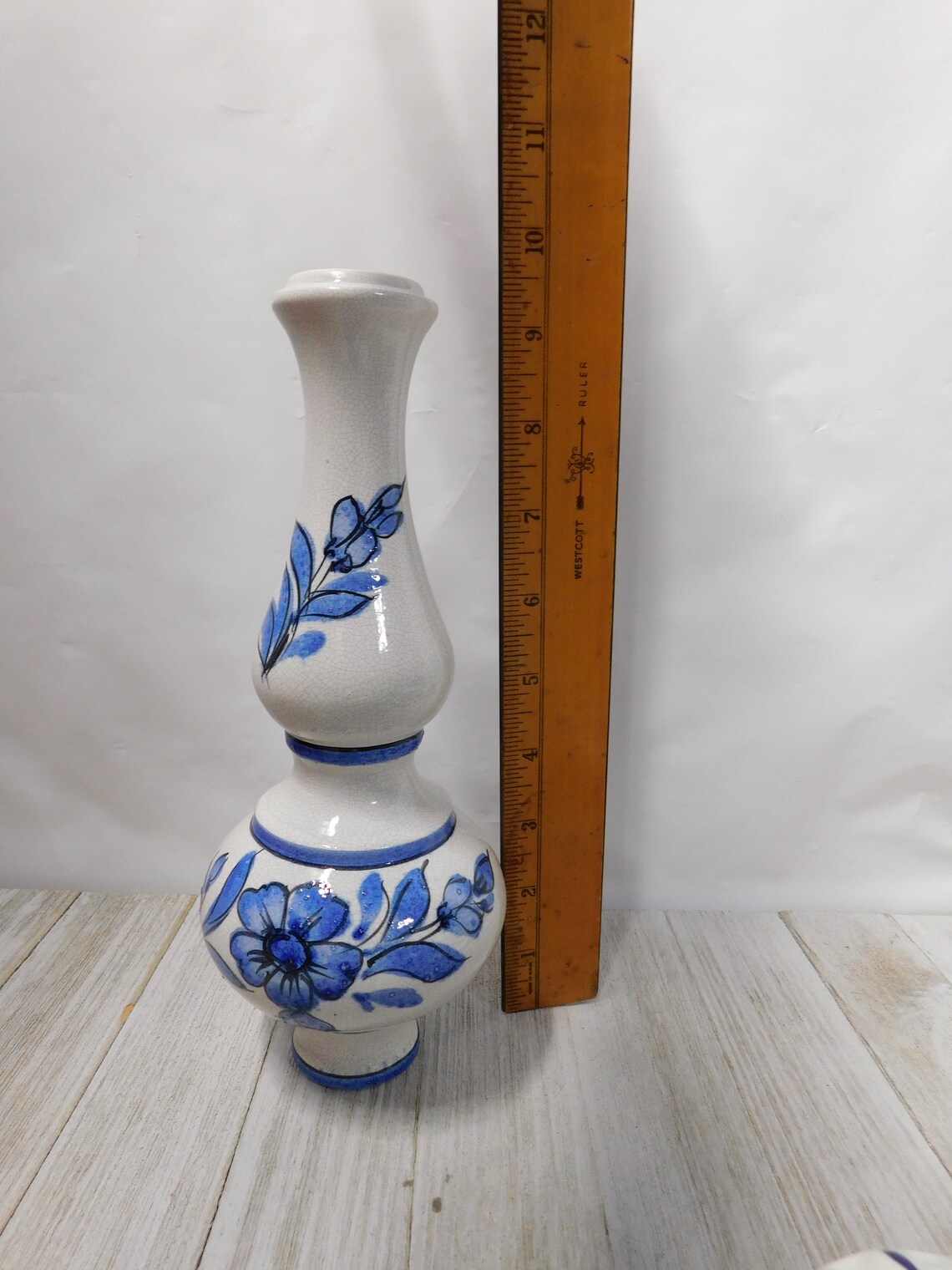 Vintage Italian Hand Painted Delft Blue Floral Crackled - Etsy