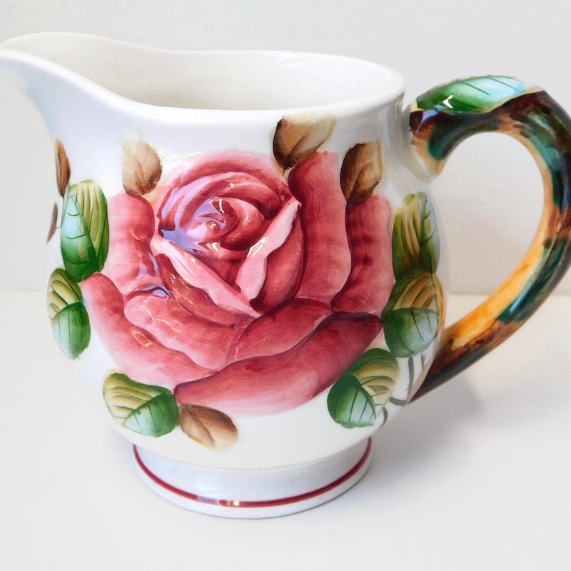 Pink Rose Pitcher - Etsy