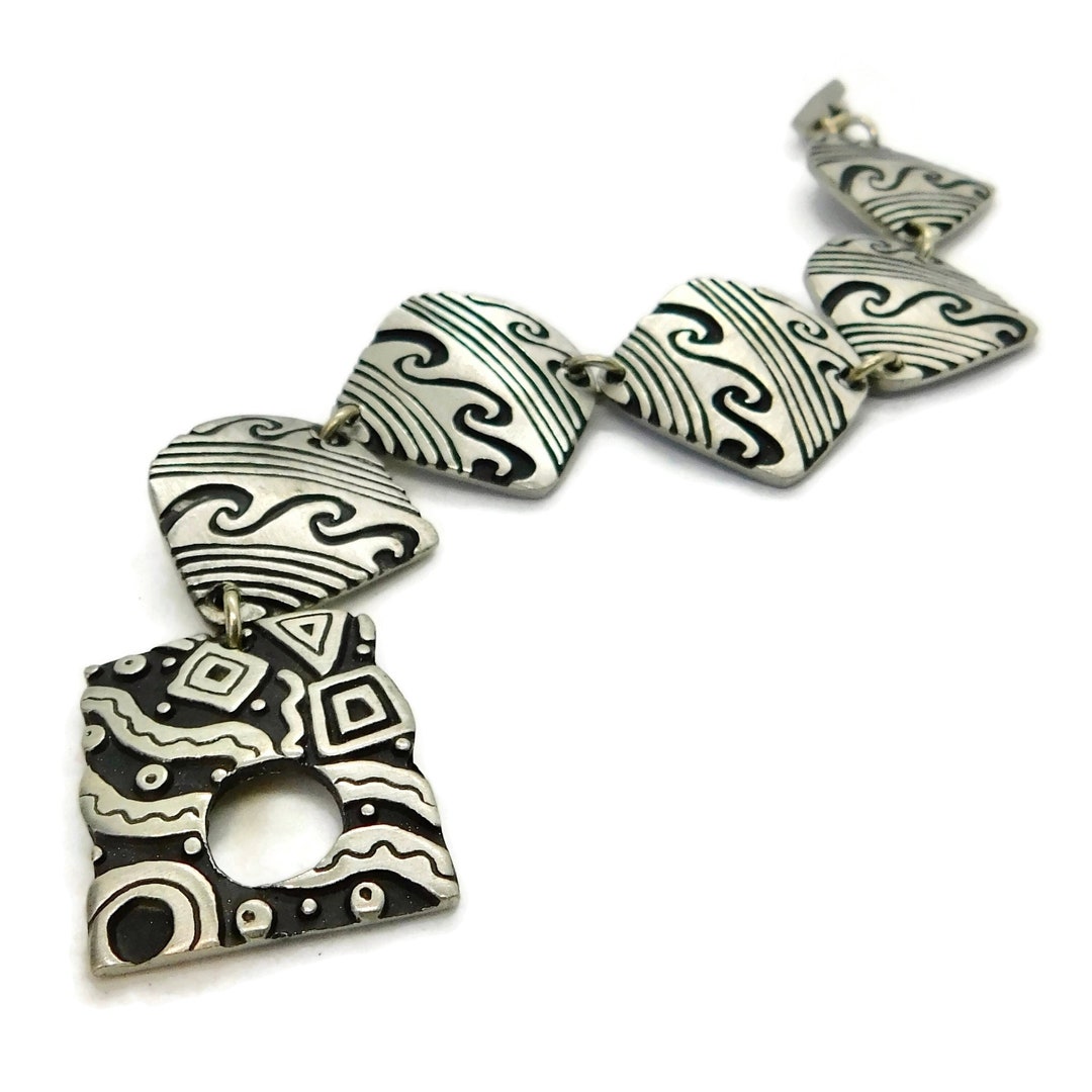 Vintage Alice Seely Pewter Links Bracelet. - Etsy