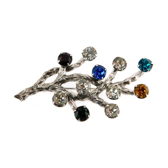 VAN DELL Sterling Tree of Life with Colored Rhinesto… - Gem