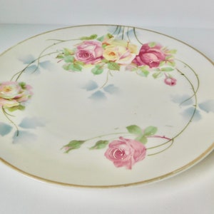 Vintage Jonroth Studios German Hand-painted Pink and Yellow Roses 8.5 ...