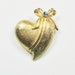 Vintage LANCER II Brushed Gold Tone and Blue Rhinestone Heart Brooch ...