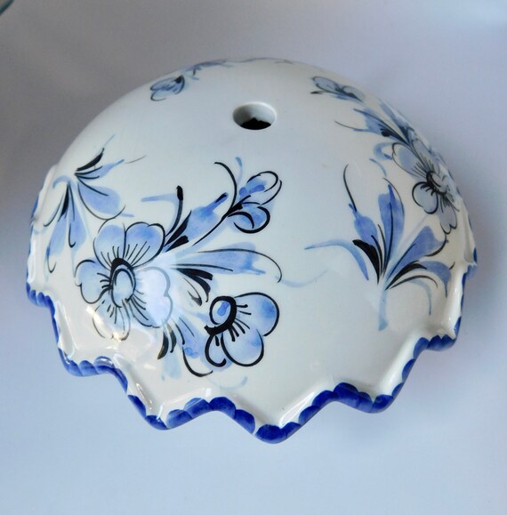 Vintage ITALIAN Hand Painted Delft Blue Floral Porcelain - Etsy UK