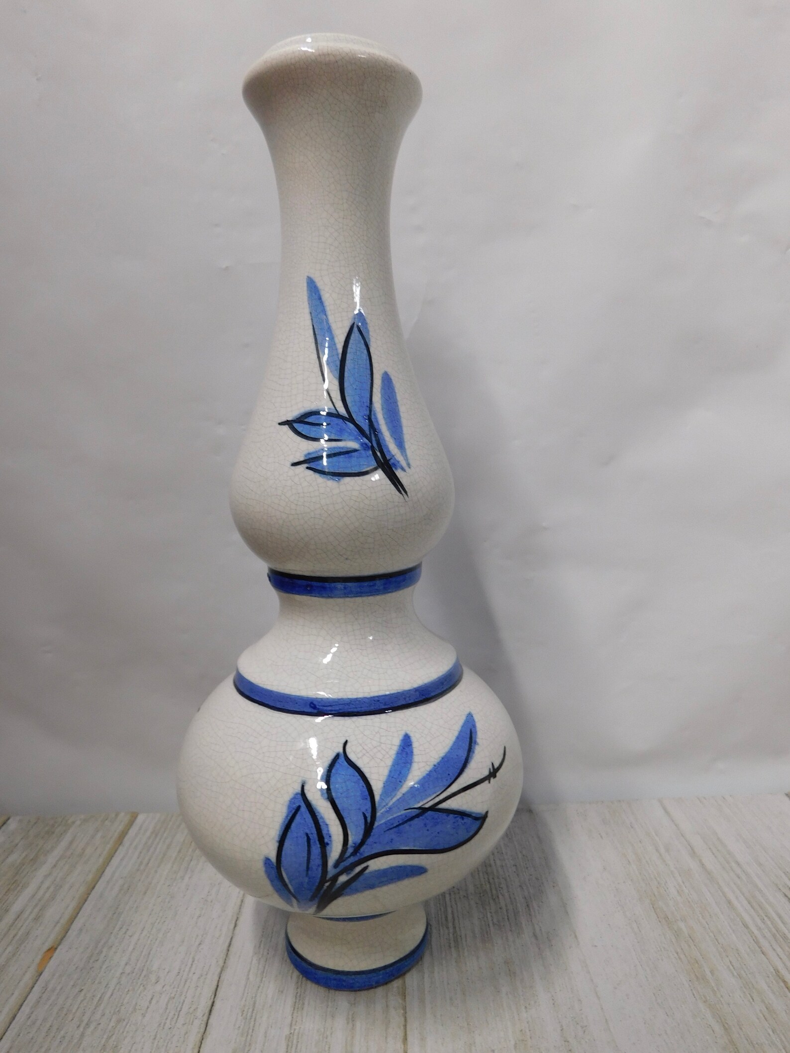 Vintage Italian Hand Painted Delft Blue Floral Crackled - Etsy