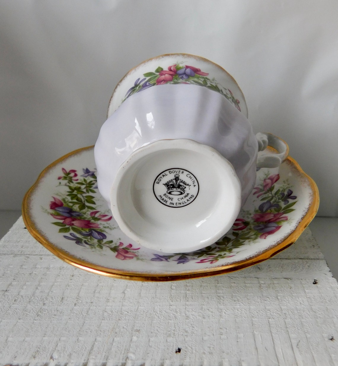 Vintage Royal Dover China Pink and Lavender Color Flowers - Etsy