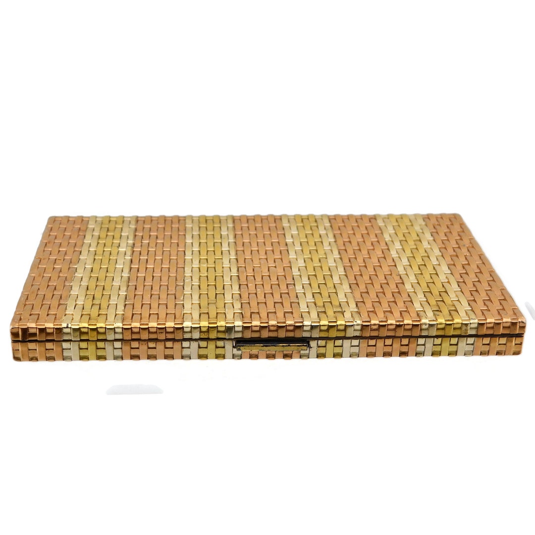 Vintage Sterling EVANS Cigarette Case. Tri Color Plating. - Etsy