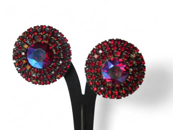 Gorgeous WEISS Bronze tone Plating Red and AB Red Rh… - Gem