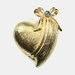 Vintage LANCER II Brushed Gold Tone and Blue Rhinestone Heart Brooch ...