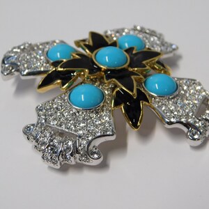 KENNETH JAY LANE Enamel, Turquoise Glass Cabochons and Clear ...