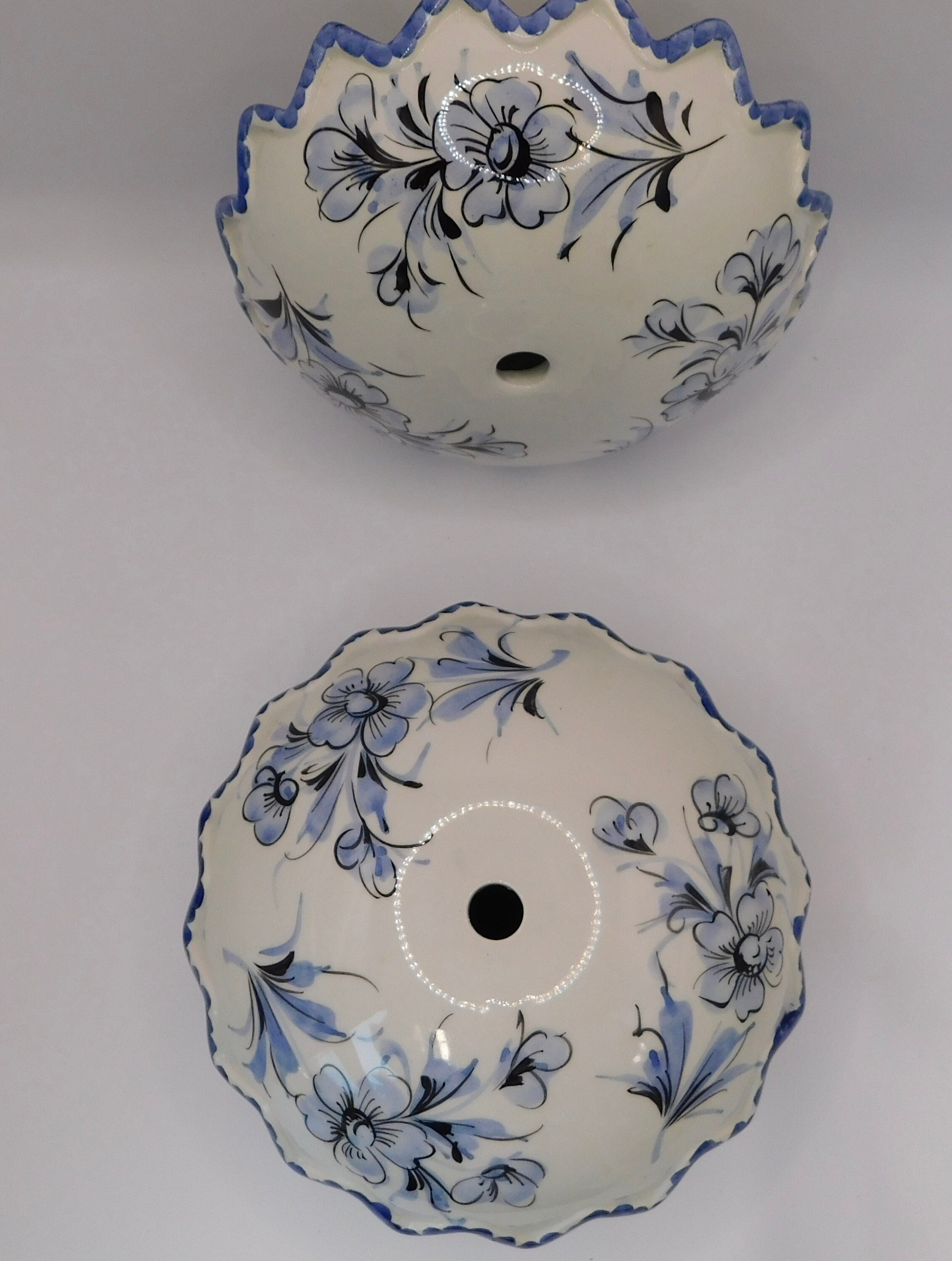 Vintage ITALIAN Hand Painted Delft Blue Floral Porcelain - Etsy UK