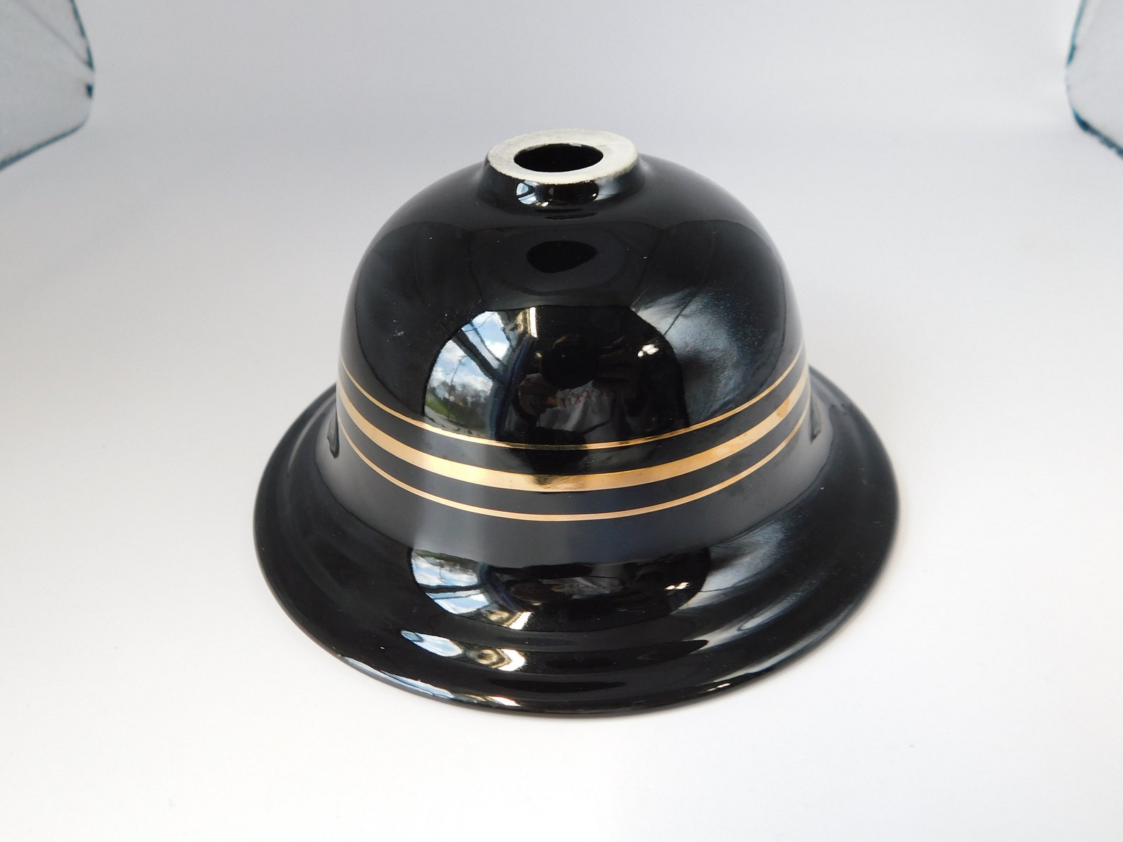 Vintage Black and Gold Porcelain Cup/bobeche for Chandeliers. - Etsy