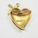 Vintage LANCER II Brushed Gold Tone and Blue Rhinestone Heart Brooch ...