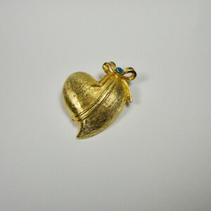 Vintage LANCER II Brushed Gold Tone and Blue Rhinestone Heart | Etsy