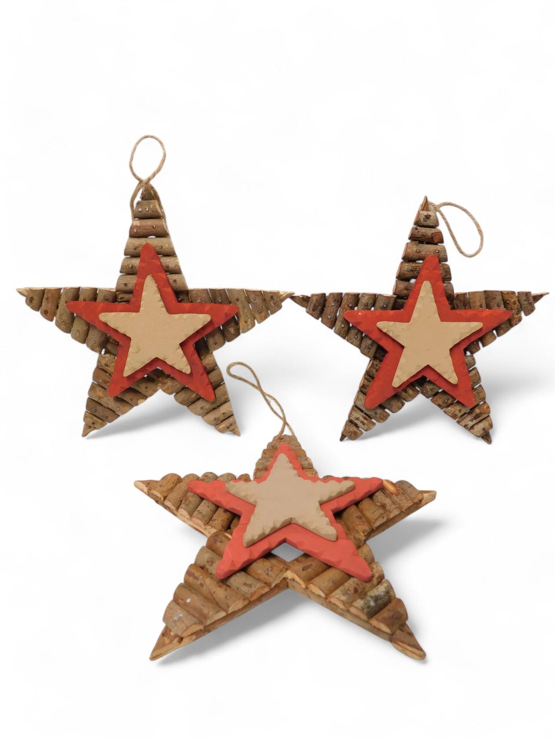 Vintage Folk Art Star.hand Made Christmas Wooden Star Ornament ...