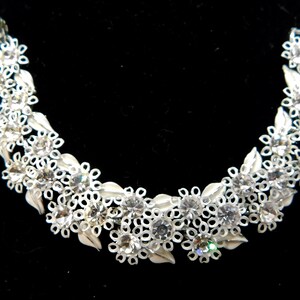 Gorgeous LISNER Silver Tone With White Enameled Delicate - Etsy