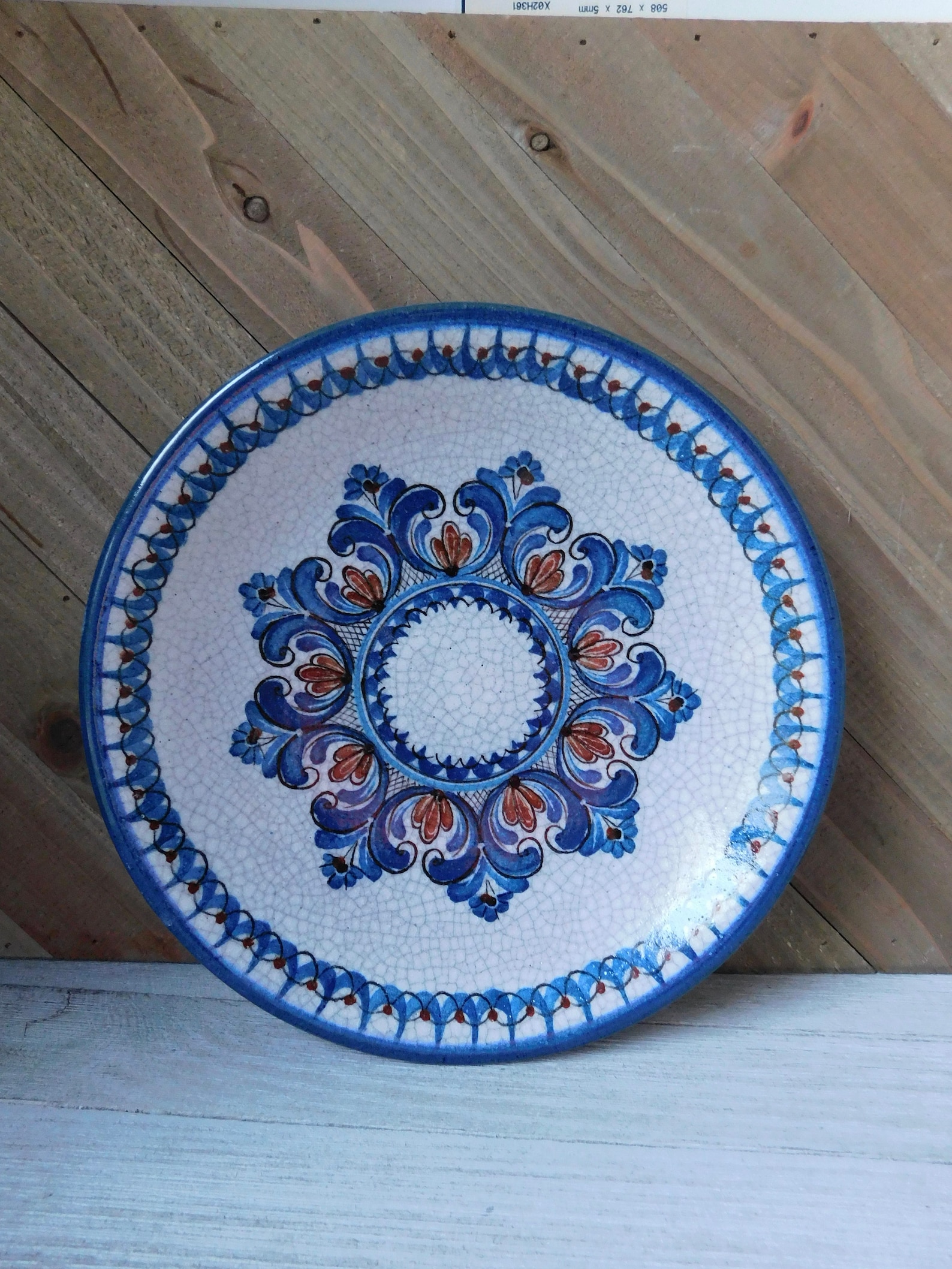 Vintage Austrian Handarbeit Gmunden Crackled Decorative Plate. 8 Inches ...