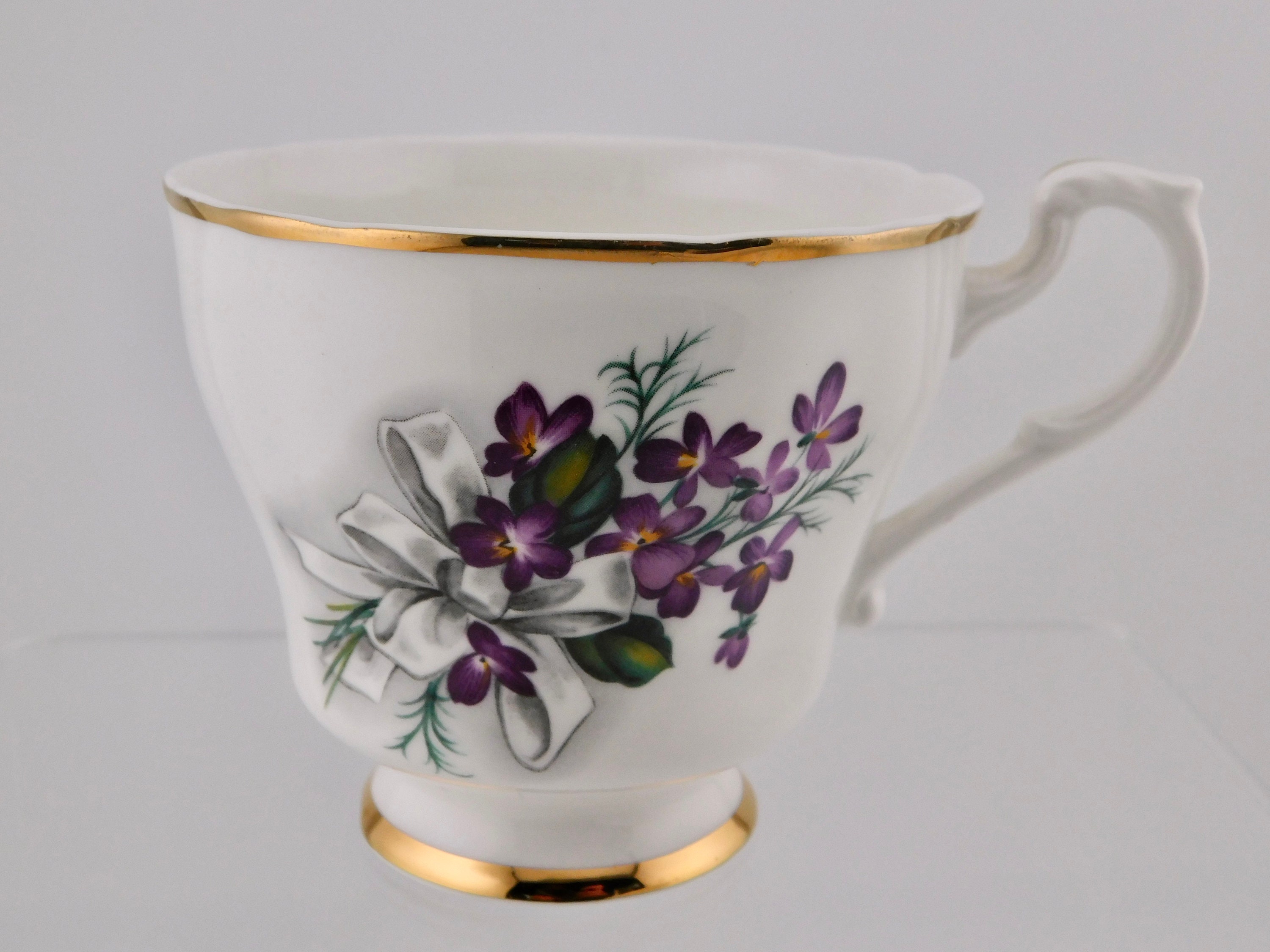 Vintage LIVERPOOL ROAD Pottery Violets and Bow Teacup and Saucer ...