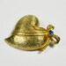 Vintage LANCER II Brushed Gold Tone and Blue Rhinestone Heart - Etsy