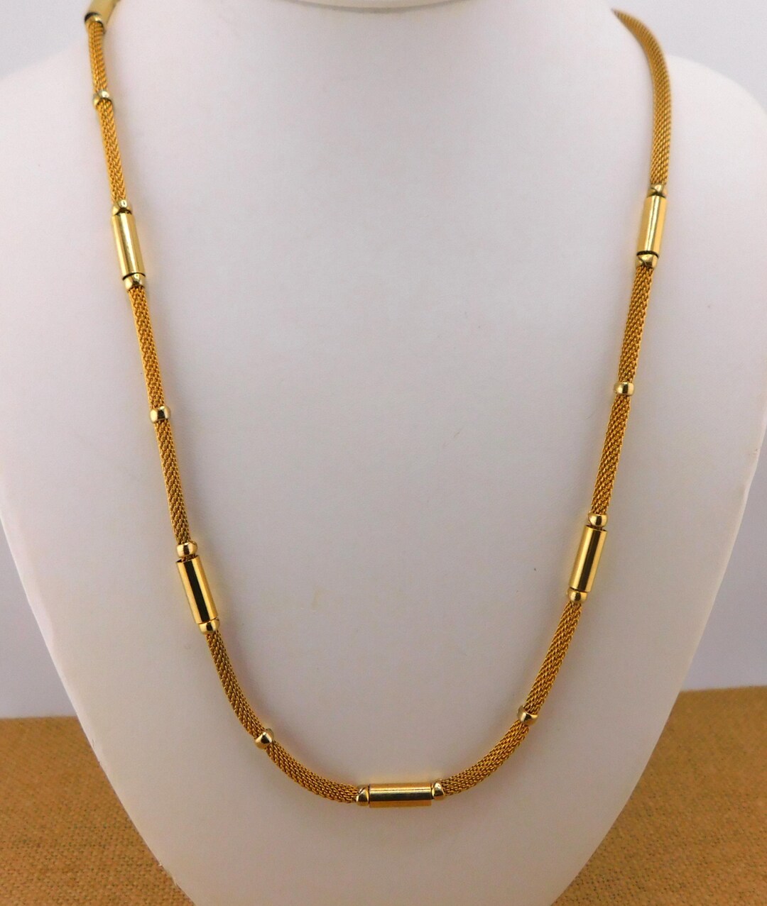 Vintage NAPIER Gold Plating Tubular Mesh Chain Necklace - Etsy