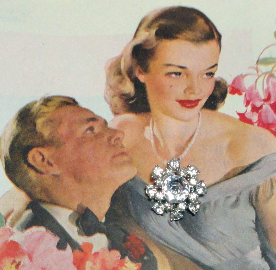 Vintage BOGOFF Silver Tone With Diamond-like Crystals Brooch/pin - Etsy