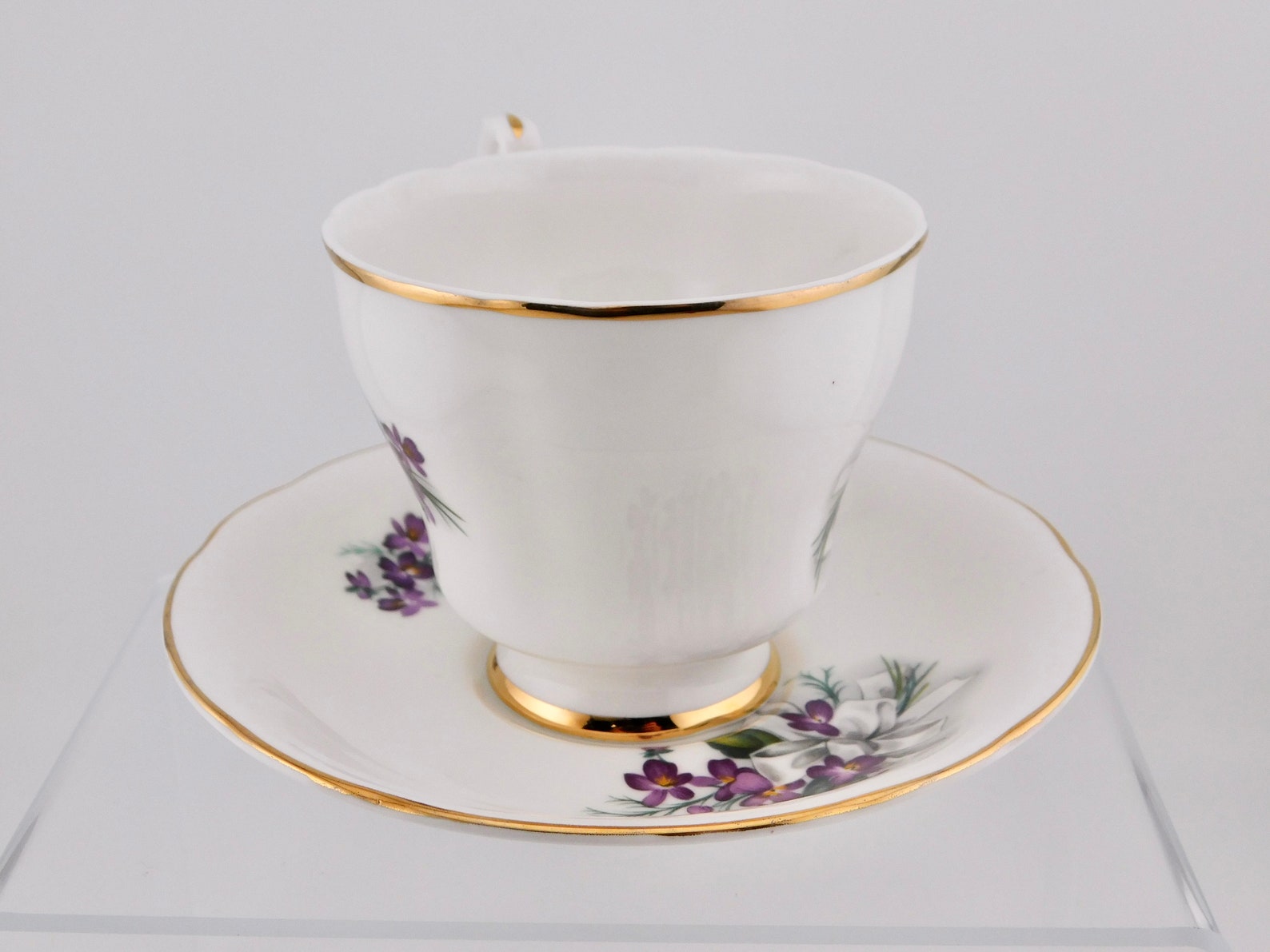 Vintage LIVERPOOL ROAD Pottery Violets and Bow Teacup and Saucer ...