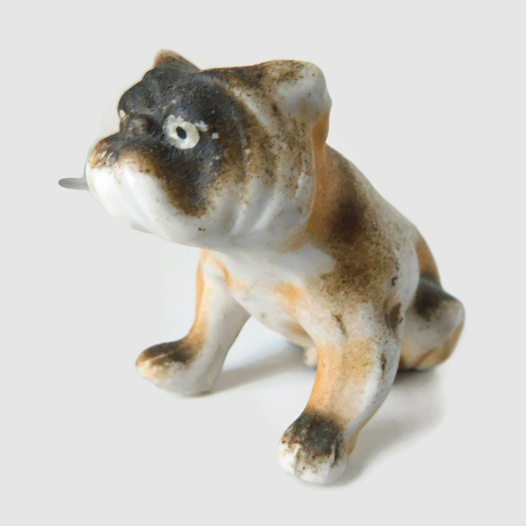 Antique German Bone China BULLDOG Figurine. - Etsy