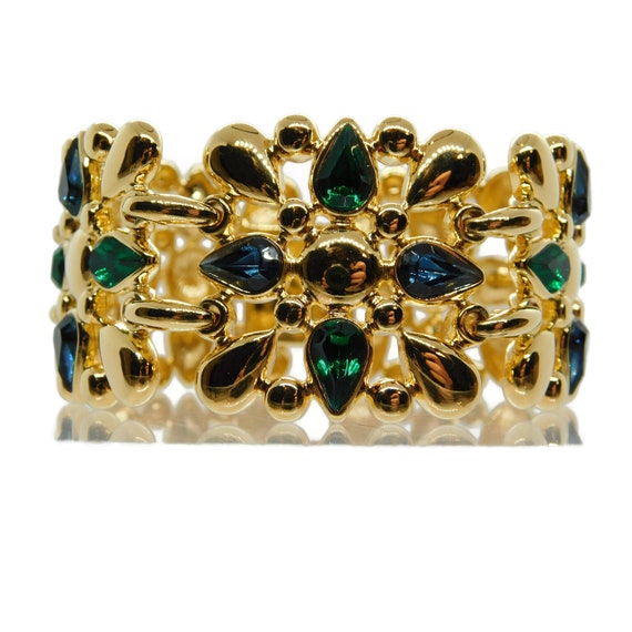 Vintage Sandra Burrow Miller Gold tone Bracelet with… - Gem