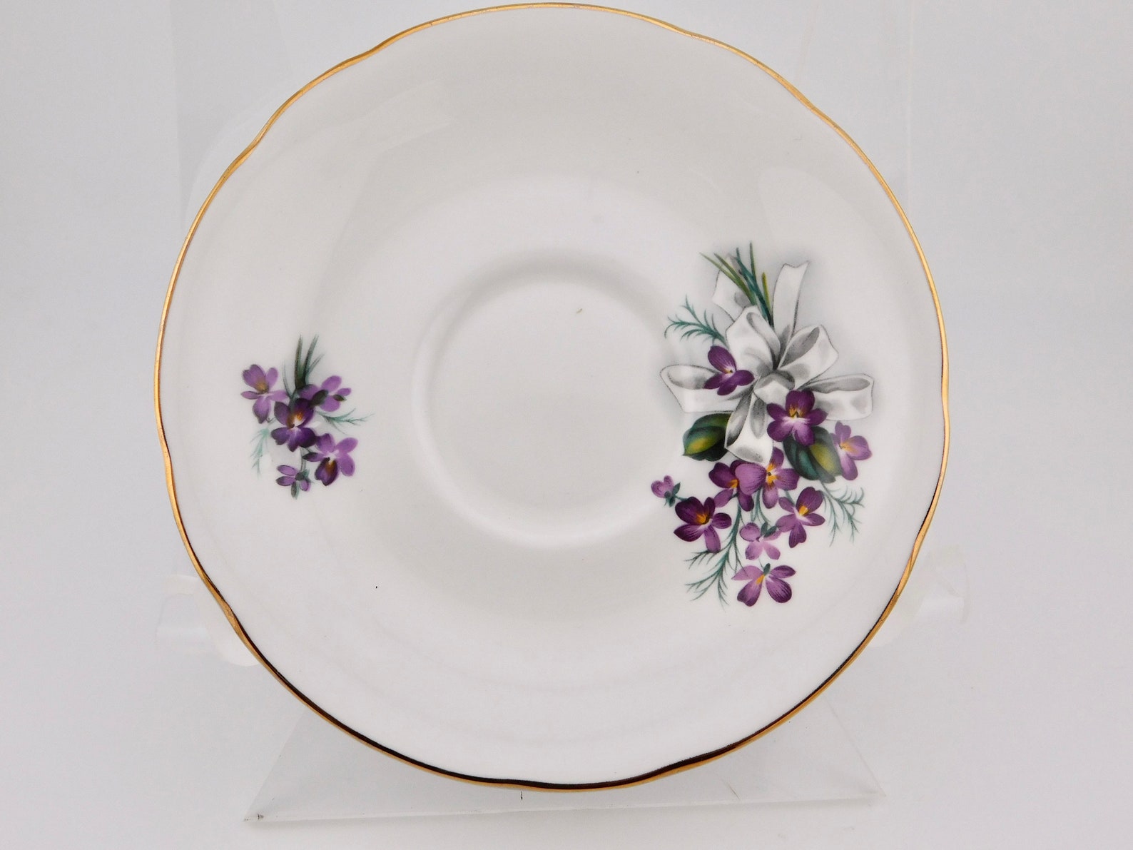 Vintage LIVERPOOL ROAD Pottery Violets and Bow Teacup and Saucer ...