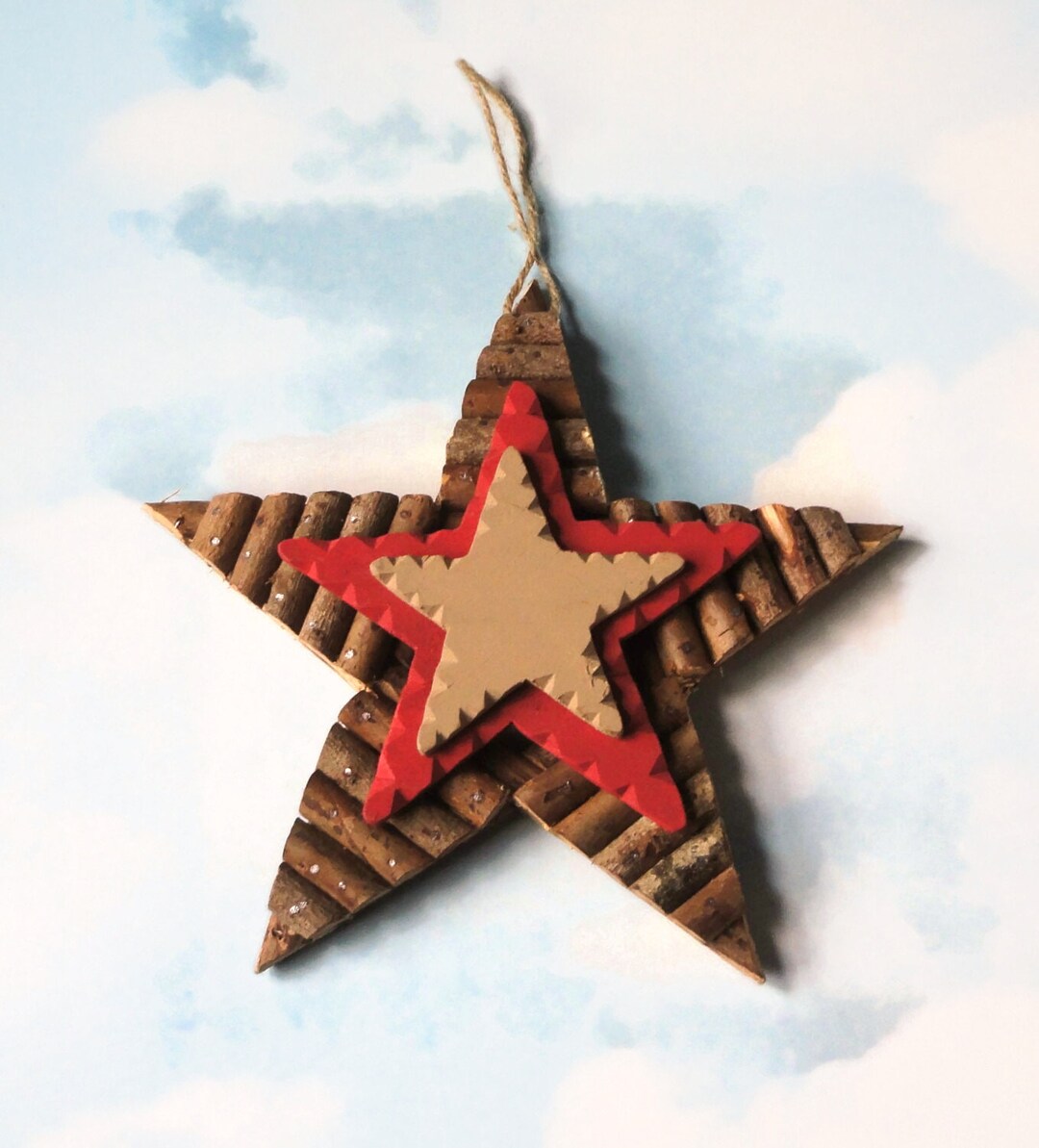 Vintage Folk Art Star.hand Made Christmas Wooden Star Ornament ...