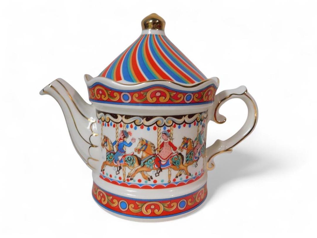 Vintage SADLER Edwardian Entertainments Carousel Teapot. Made in ...