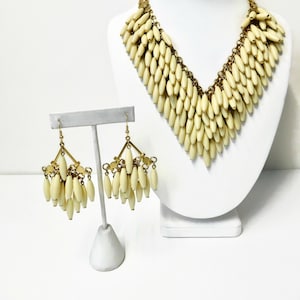 Vintage Tammey Jewels Gold and Cream Lucite Layered Necklace and ...